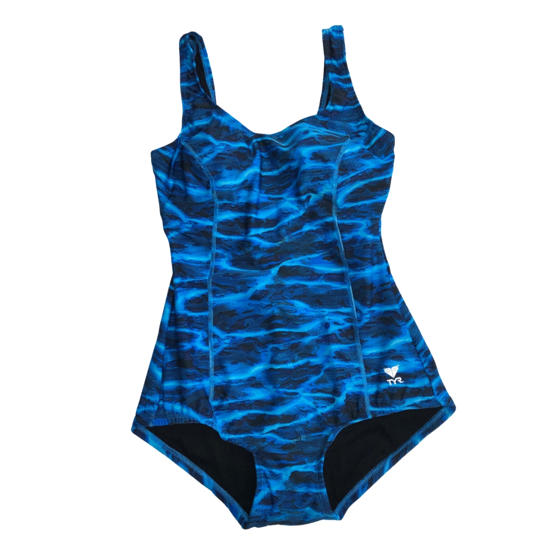 TYR Women's Lambent All Over Aqua Tank One Piece Swimsuit - Ly Sports